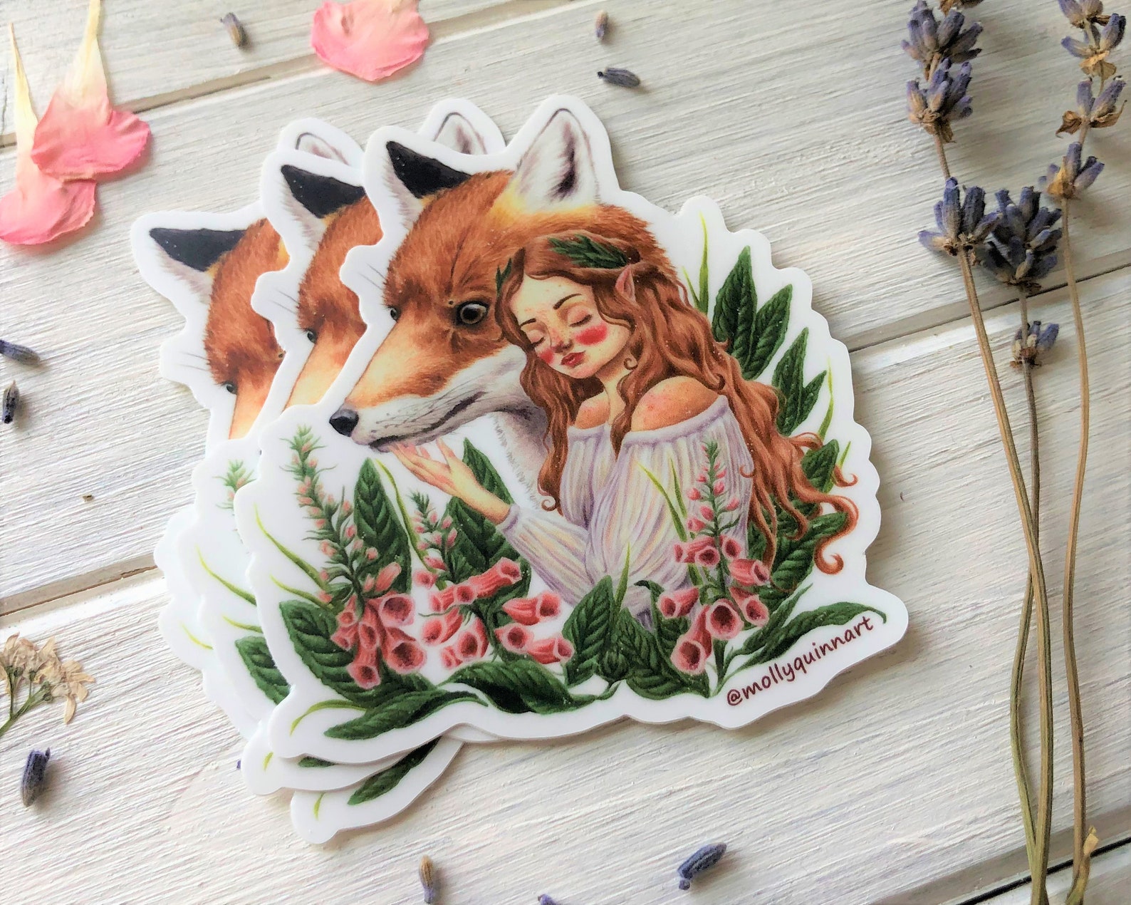 Foxglove Fairy Sticker Fairy Vinyl Sticker Fox and Fae - Etsy