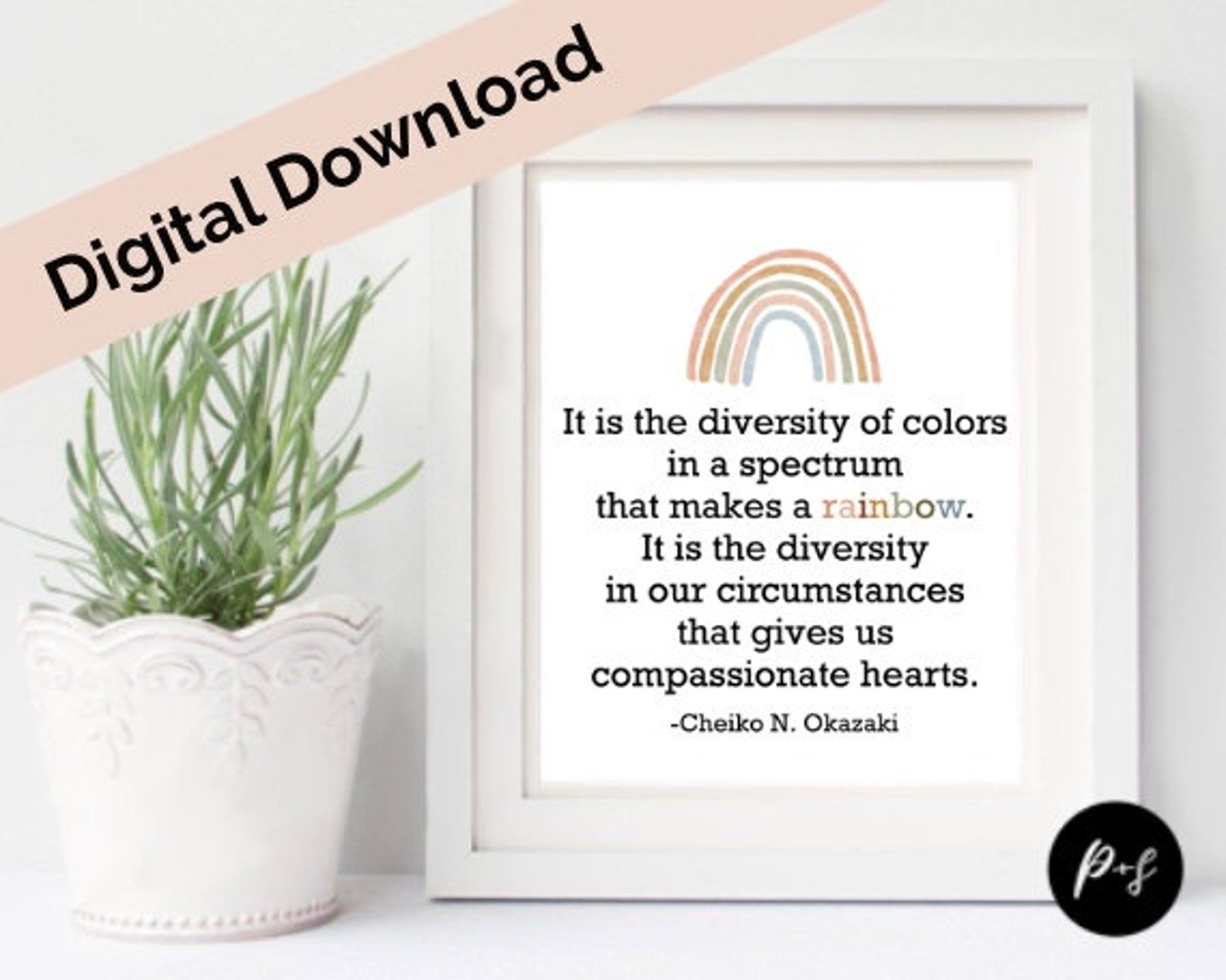 Diversity Rainbow Quote Art Print DIGITAL DOWNLOAD Rainbow - Etsy