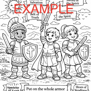 Armor of God – Christian Coloring Page for Kids (printable) - Etsy