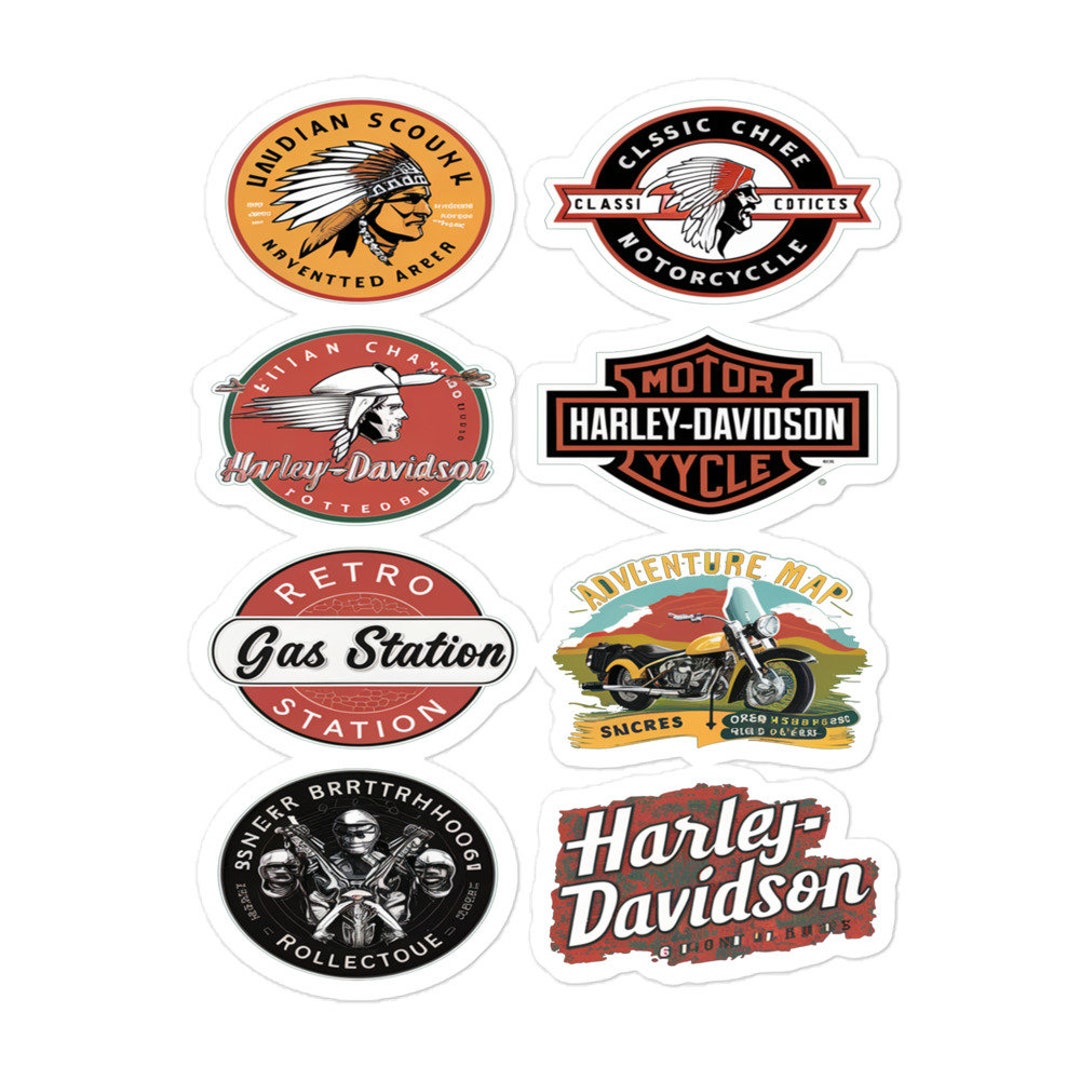 Indian Bikes Collection Classic Motorcycle Stickers Classic Decal Logo ...
