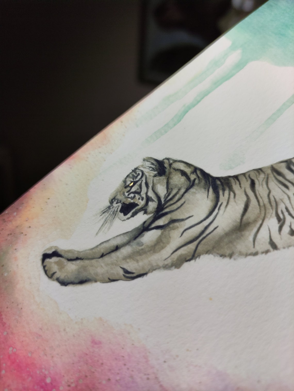 Tiger Print | Original Tiger Artwork | Hand Embellished | Animal Lover ...