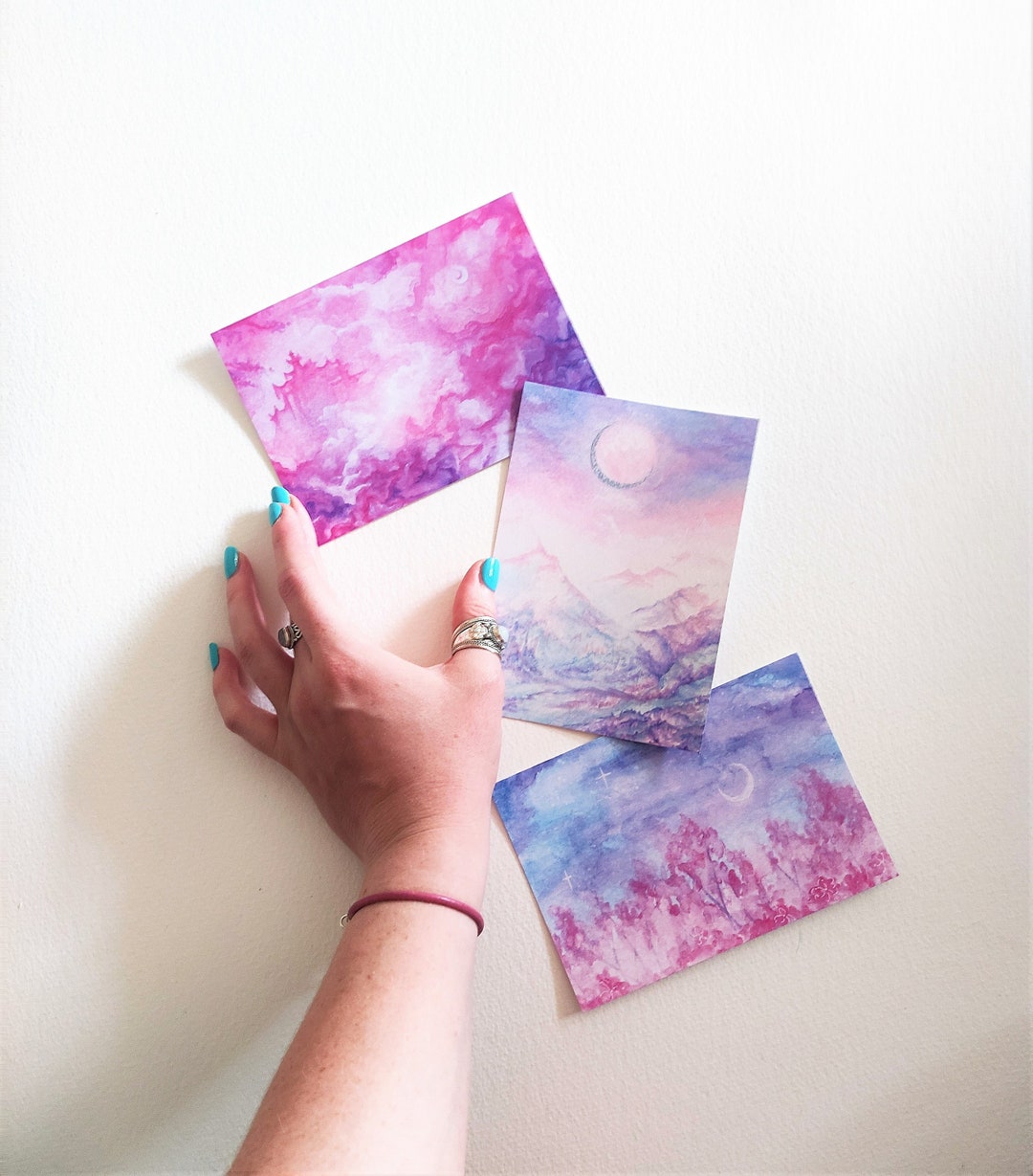 Pastel Dreamland Postcard Set | 3 Dreamscape A6 Postcards, Celestial ...