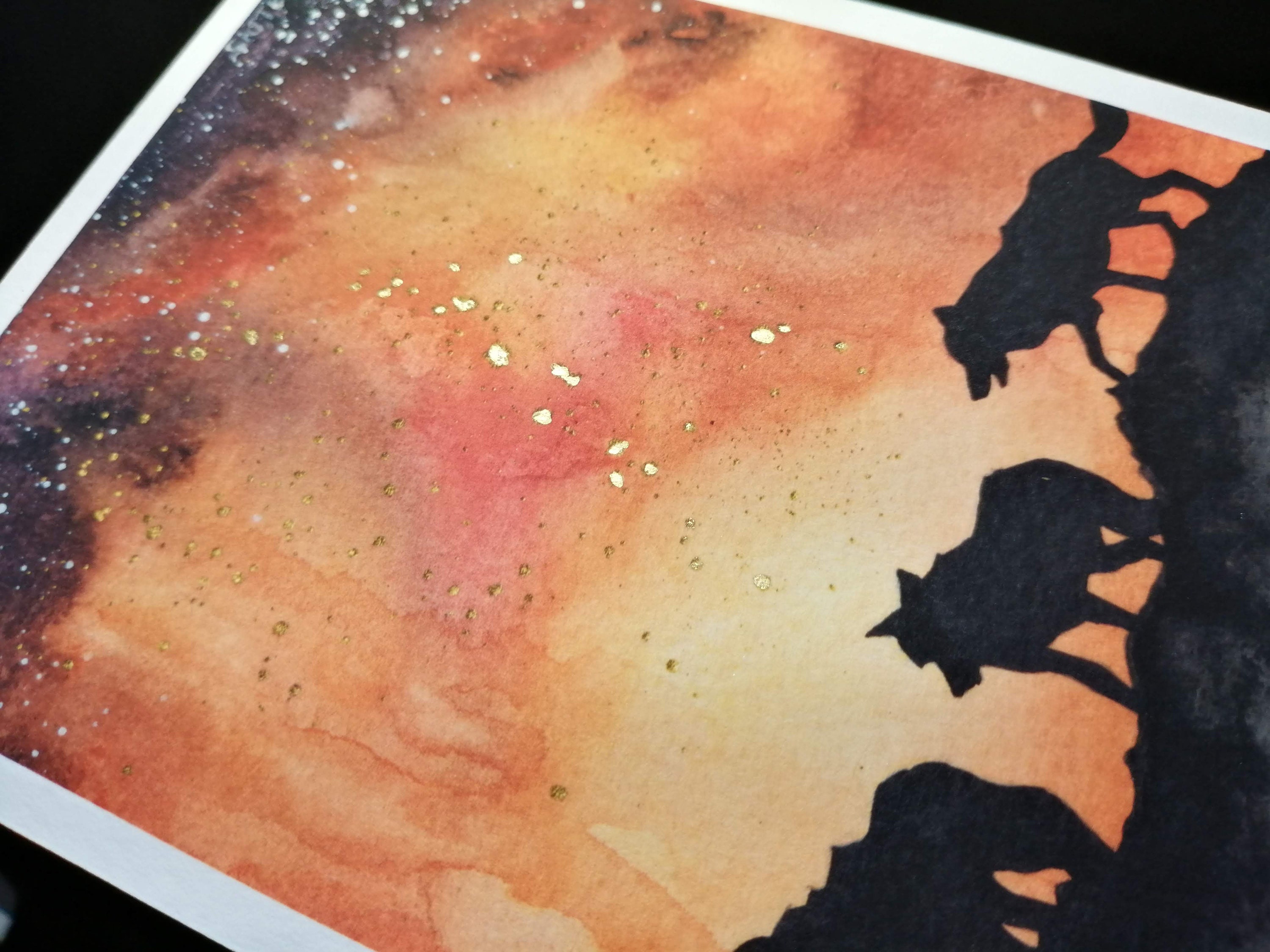 Wolf Print Original Wolf Artwork Hand Embellished Animal Lover Gift ...