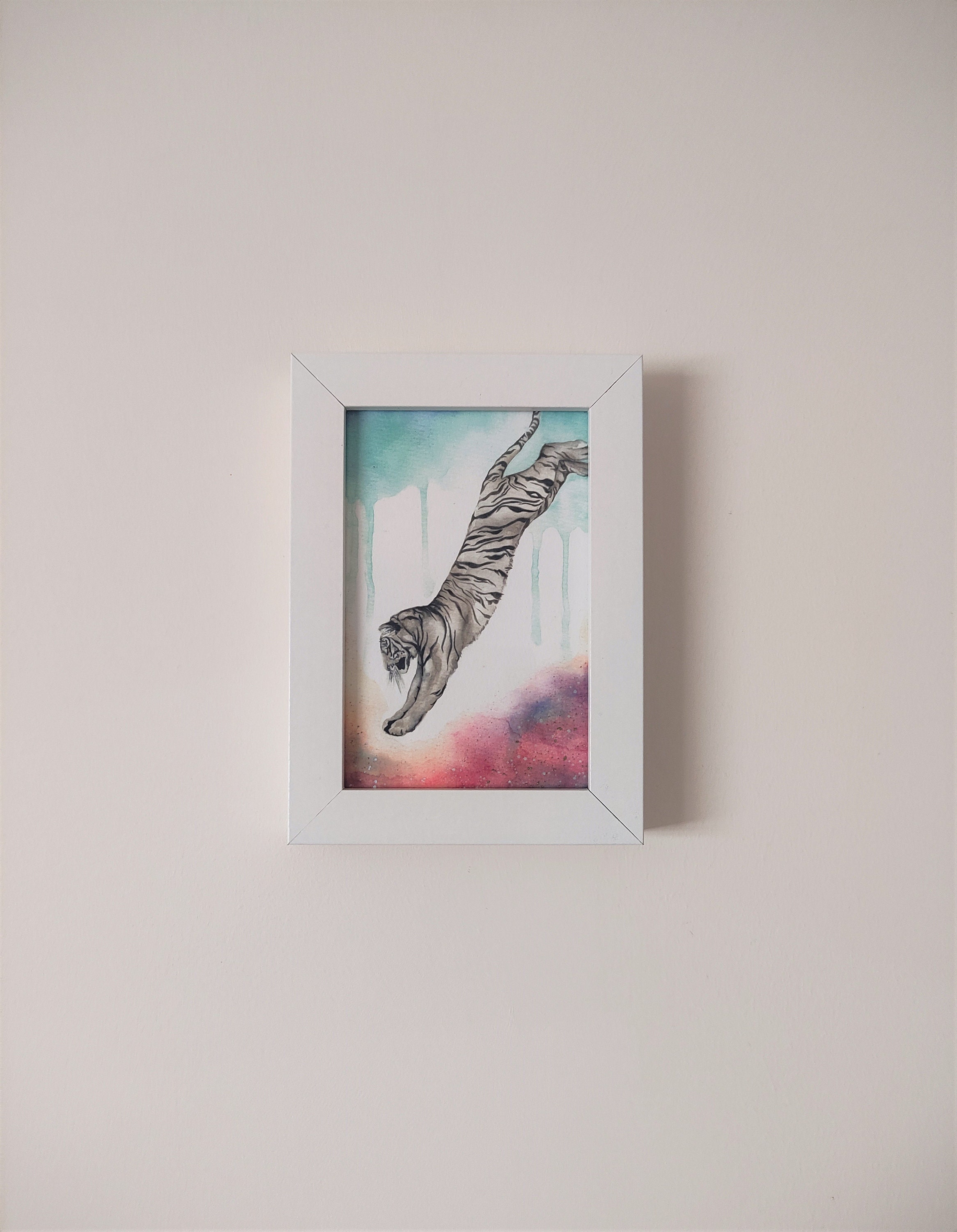 Tiger Print | Original Tiger Artwork | Hand Embellished | Animal Lover ...