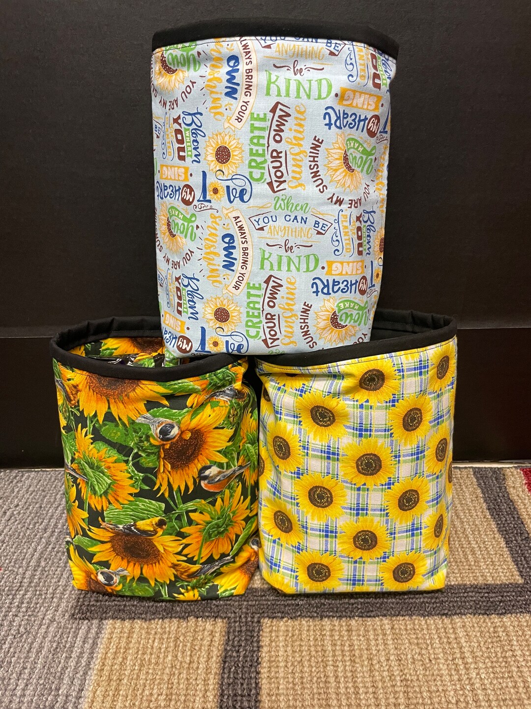 Sunflowers Fabric Trash Bag - Etsy
