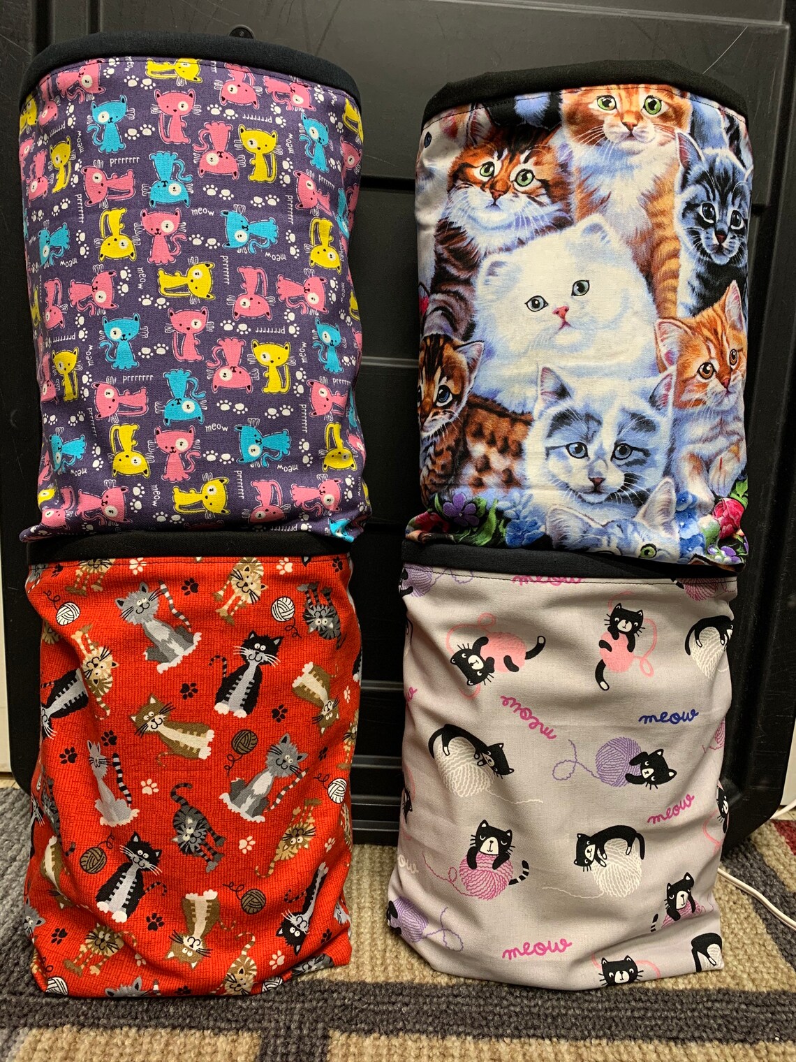 Cats assorted designs Fabric Trash Bag | Etsy