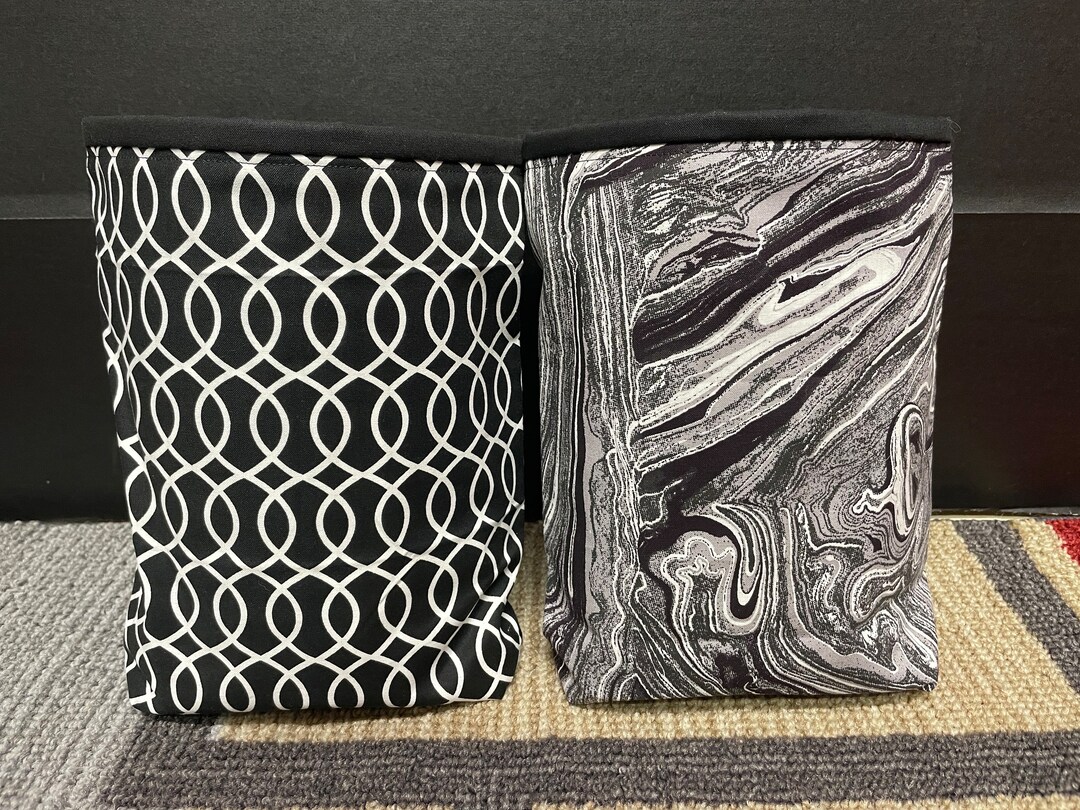 Black & White Patterns Fabric Trash Bag - Etsy
