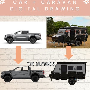 Custom Vehicle Caravan Design Hand Drawn Camper Design Personalised ...