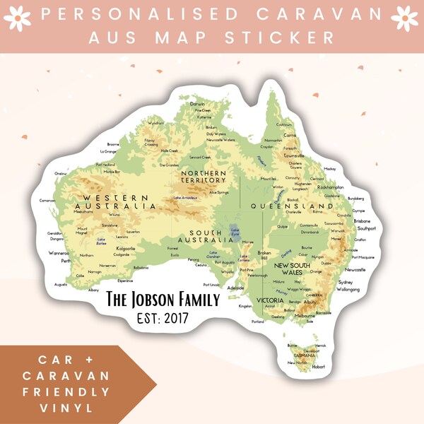 Australian Map Decal - Etsy Australia