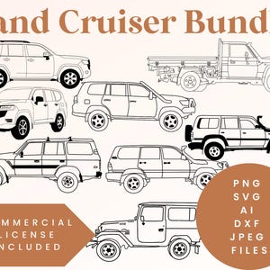 Land Cruiser SVG Bundle Toyota Land Cruiser Laser Cut Files Off-road ...