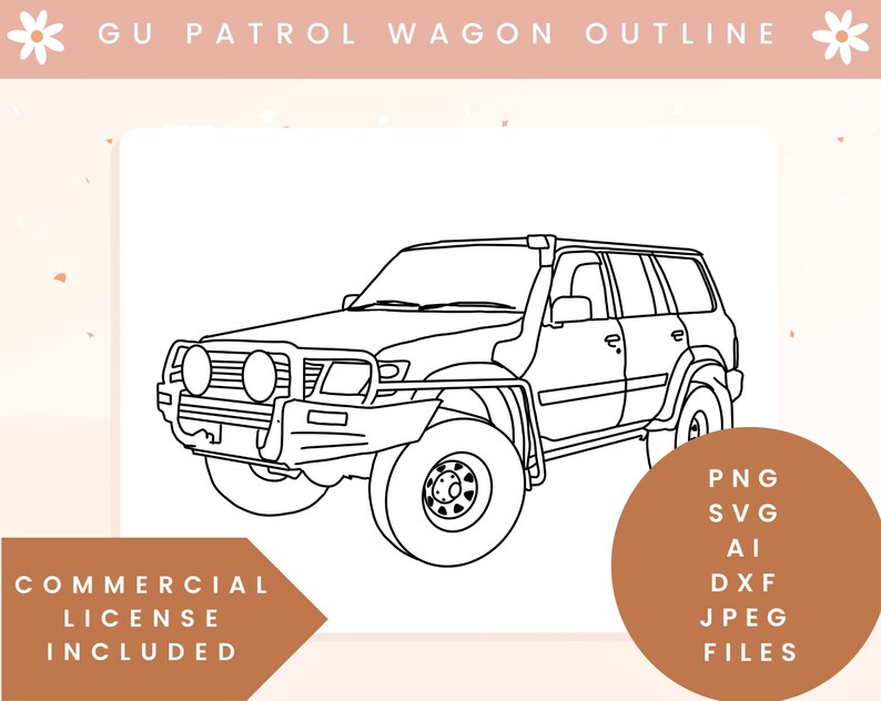Nissan Patrol SVG Wagon Outline Digital Download Svg Patrol Gu Patrol ...