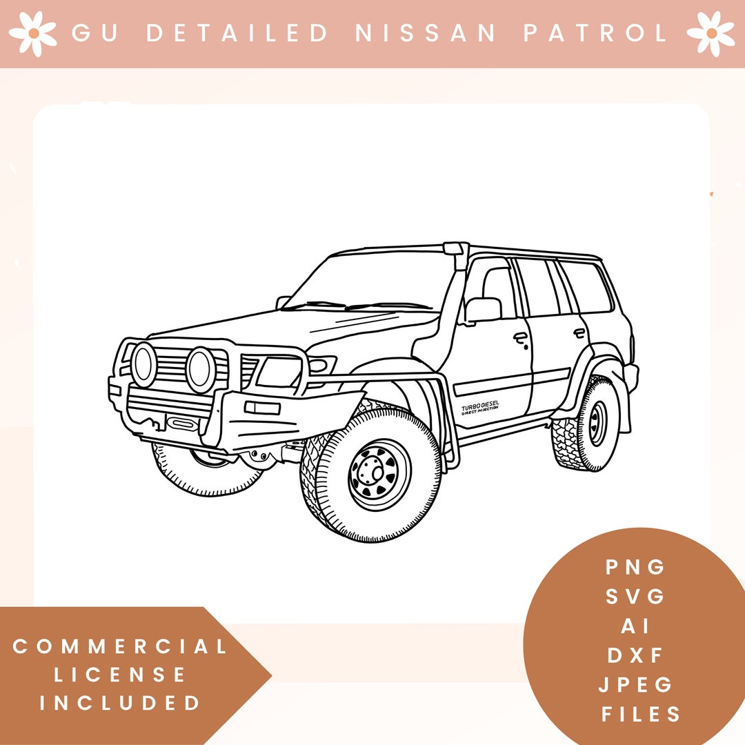 GU Nissan Patrol Wagon Outline Digital Download Svg Patrol Gu Patrol ...