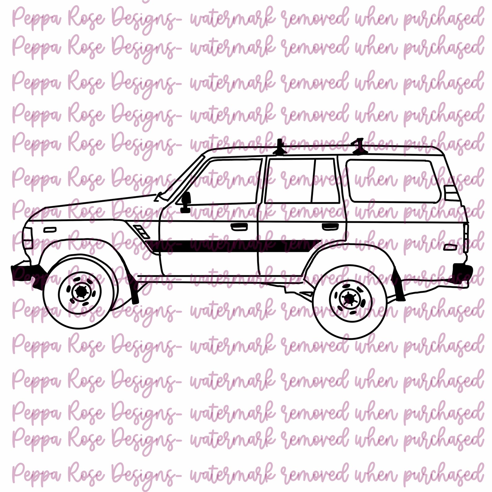60 series Toyota Land Cruiser outline FJ40 svg png jpg - Etsy España