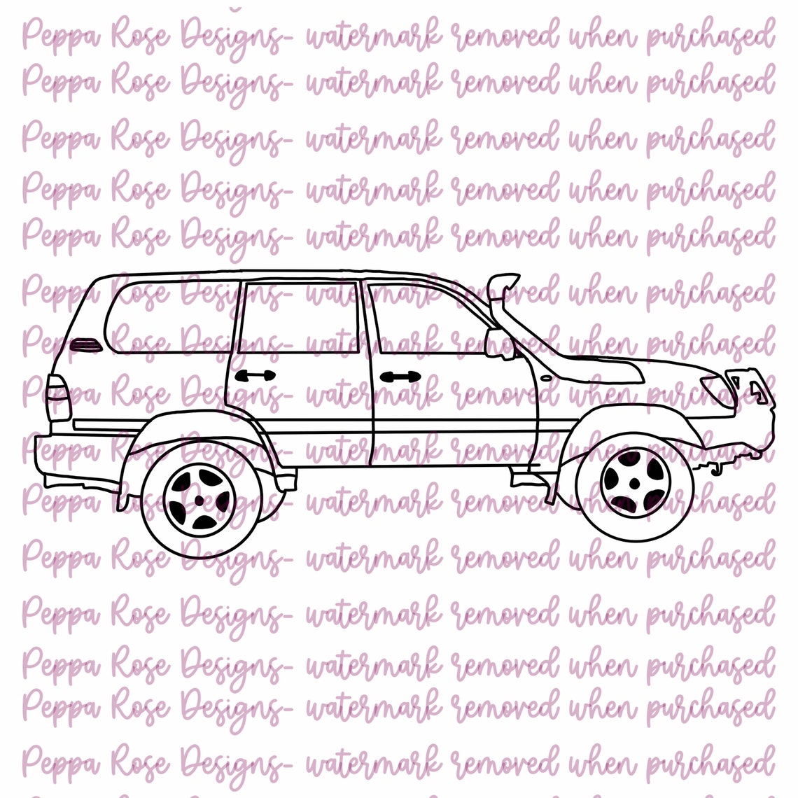 100 Series Toyota Land Cruiser Outline Svg Png Jpg Dxf - Etsy