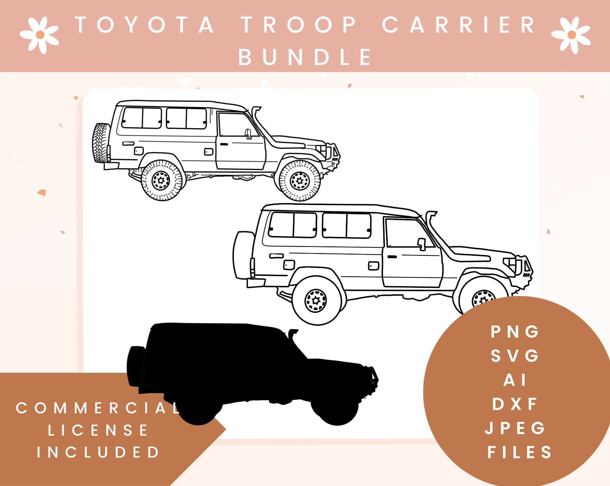 Toyota Troop Carrier SVG Bundle Vector File Digital Download Off-road ...