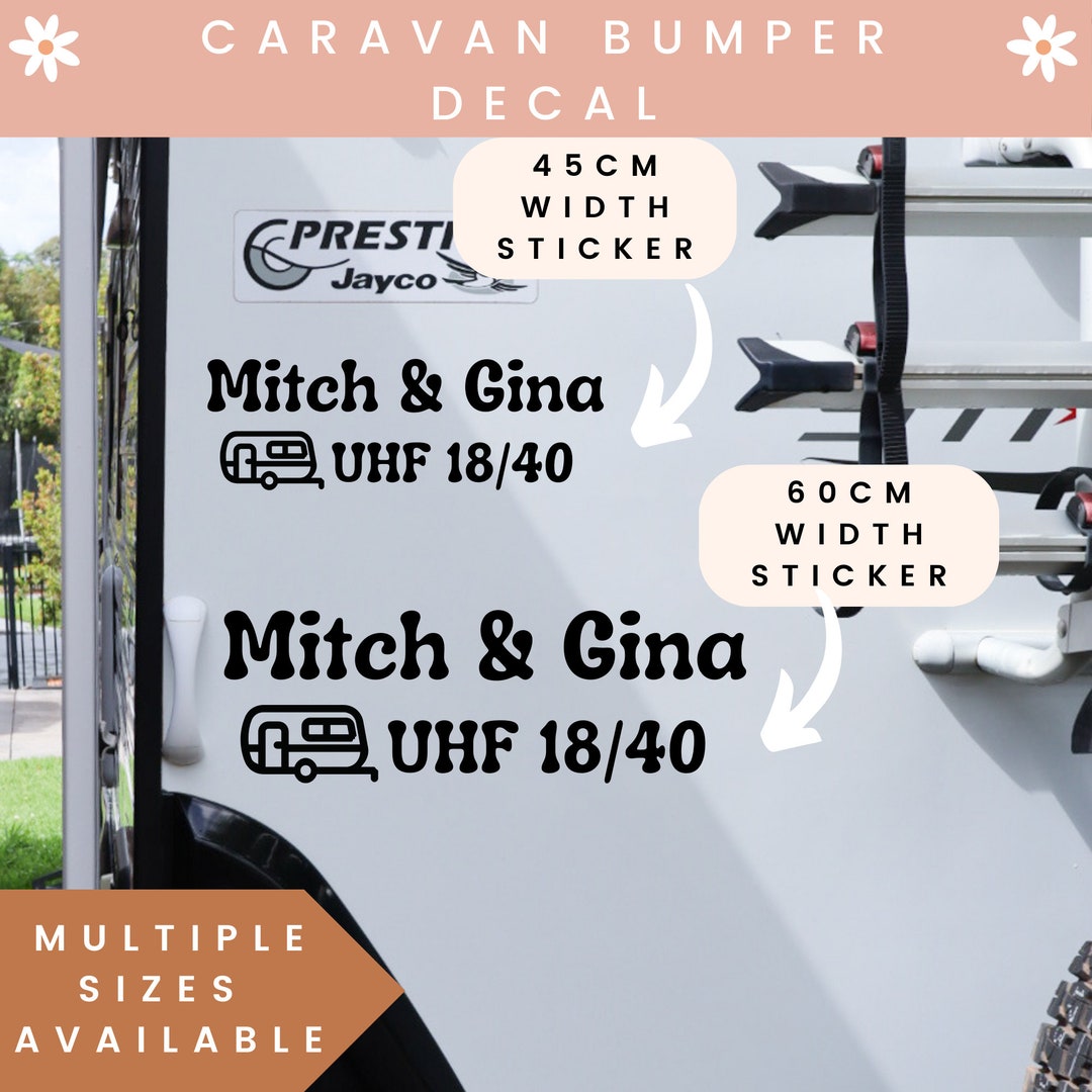 Personalised UHF Caravan Decal Custom Caravan Sticker Custom Name Uhf ...