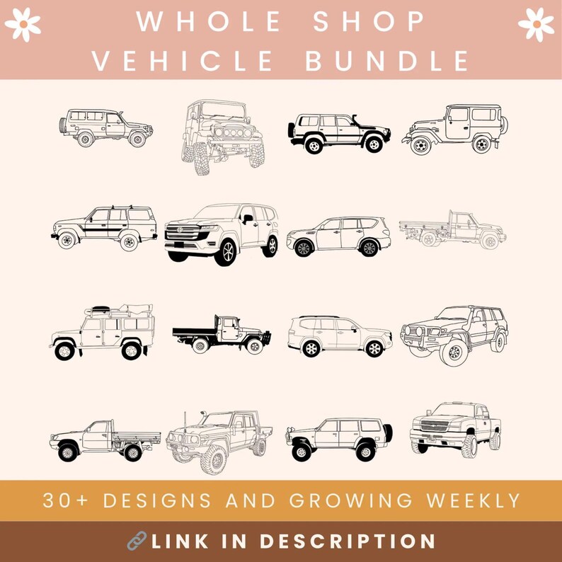 Land Cruiser 300 SVG PNG Outline Toyota - Etsy