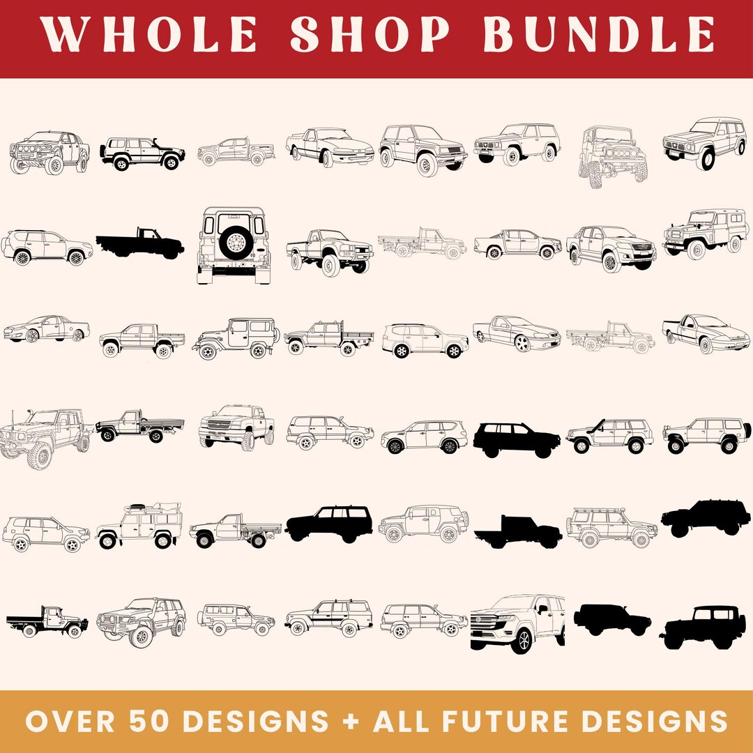 4x4 Offroad Bundle Four Wheel Drive Bundle 4x4 Svg Offroad Vehicle ...