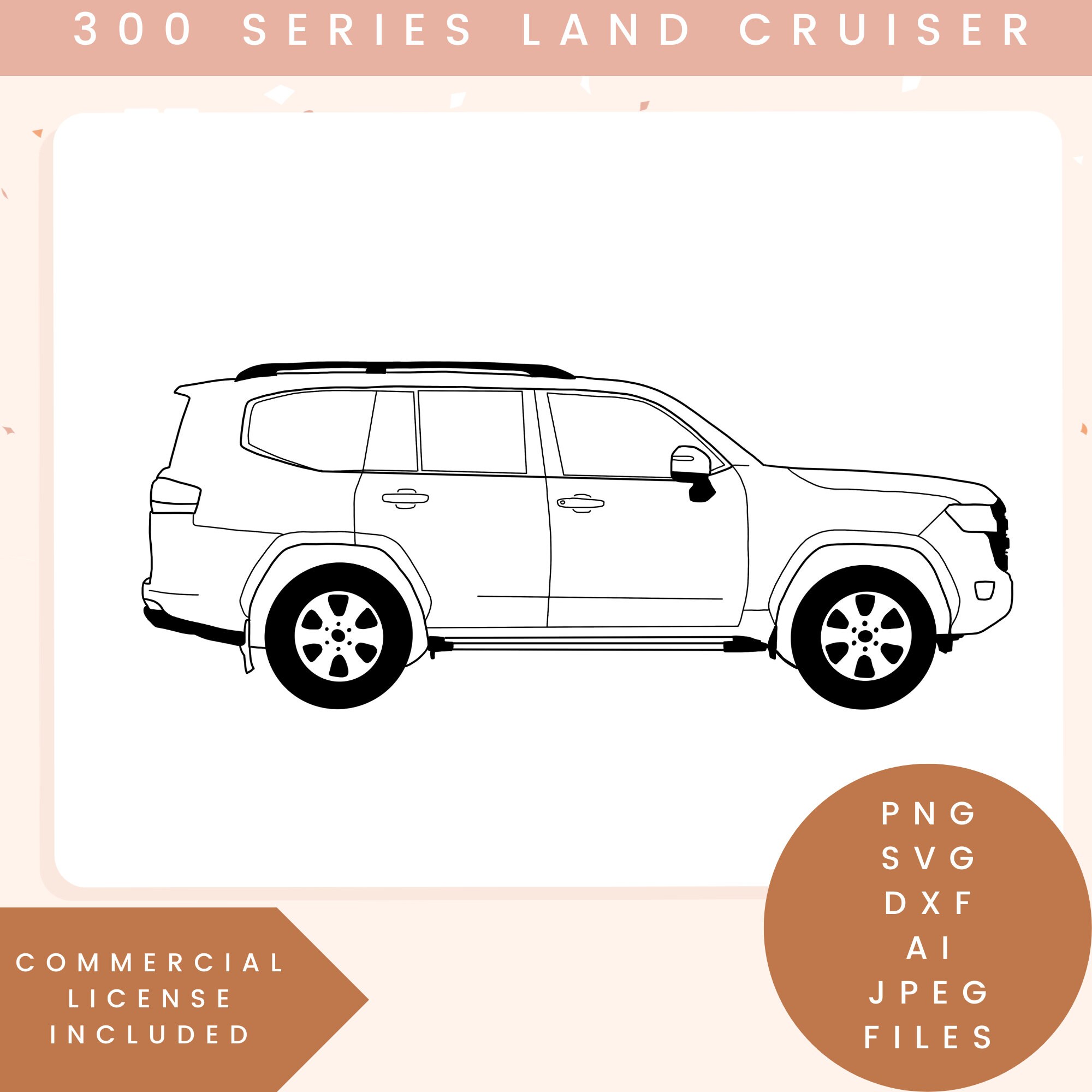 300 Series Land Cruiser Svg Toyota Outline 4x4 Svg Land Cruiser 300 Cut ...