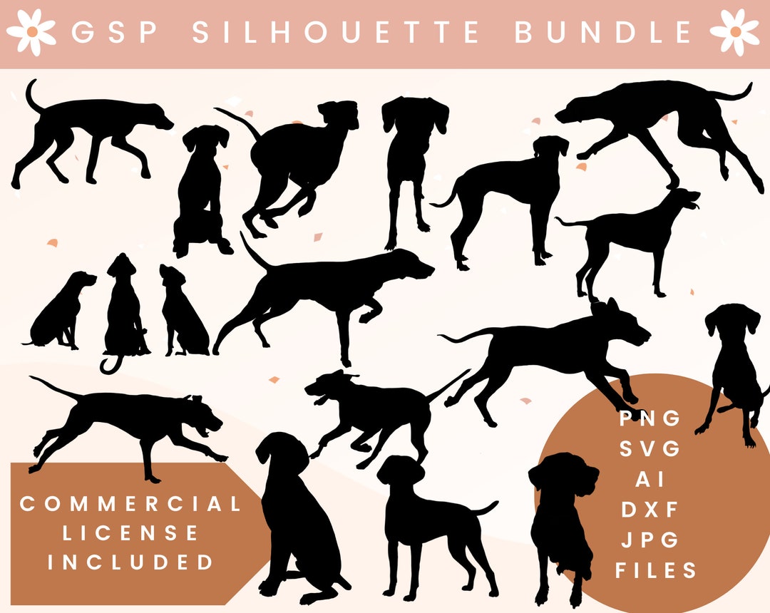 GSP SVG German Shorthaired Pointer Bundle Pointer Svg Gsp Dxf Laser ...