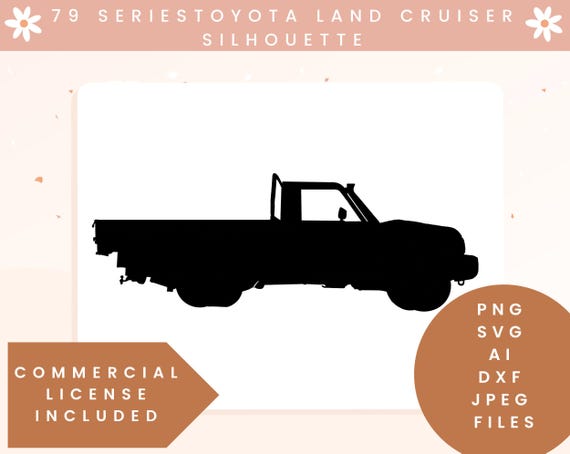 79 Series Toyota Land Cruiser Ute Outline Svg Png Jpg Dxf Etsy