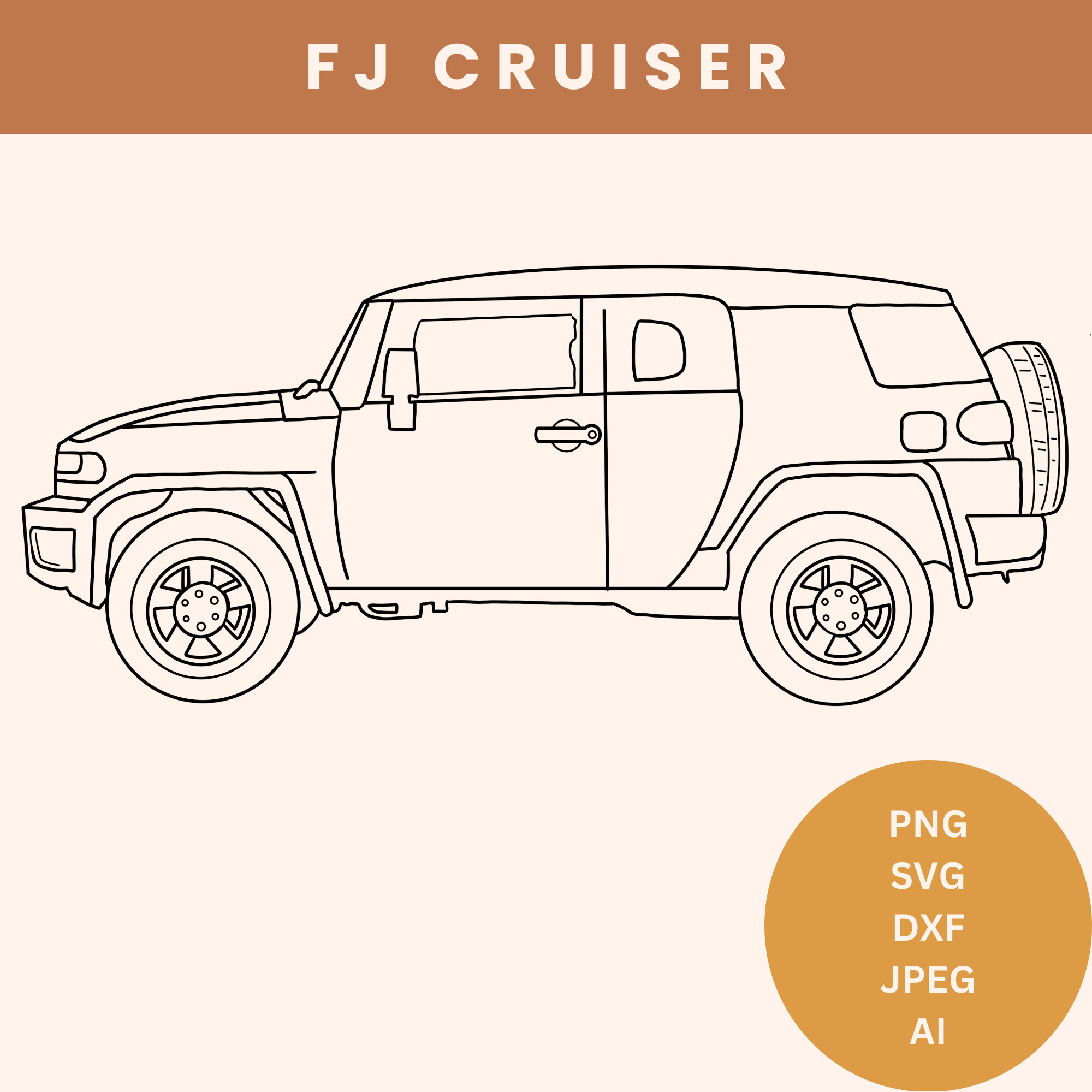 FJ Cruiser Svg FJ Cruiser Toyota Png Land Cruiser FJ Cruiser Vector ...