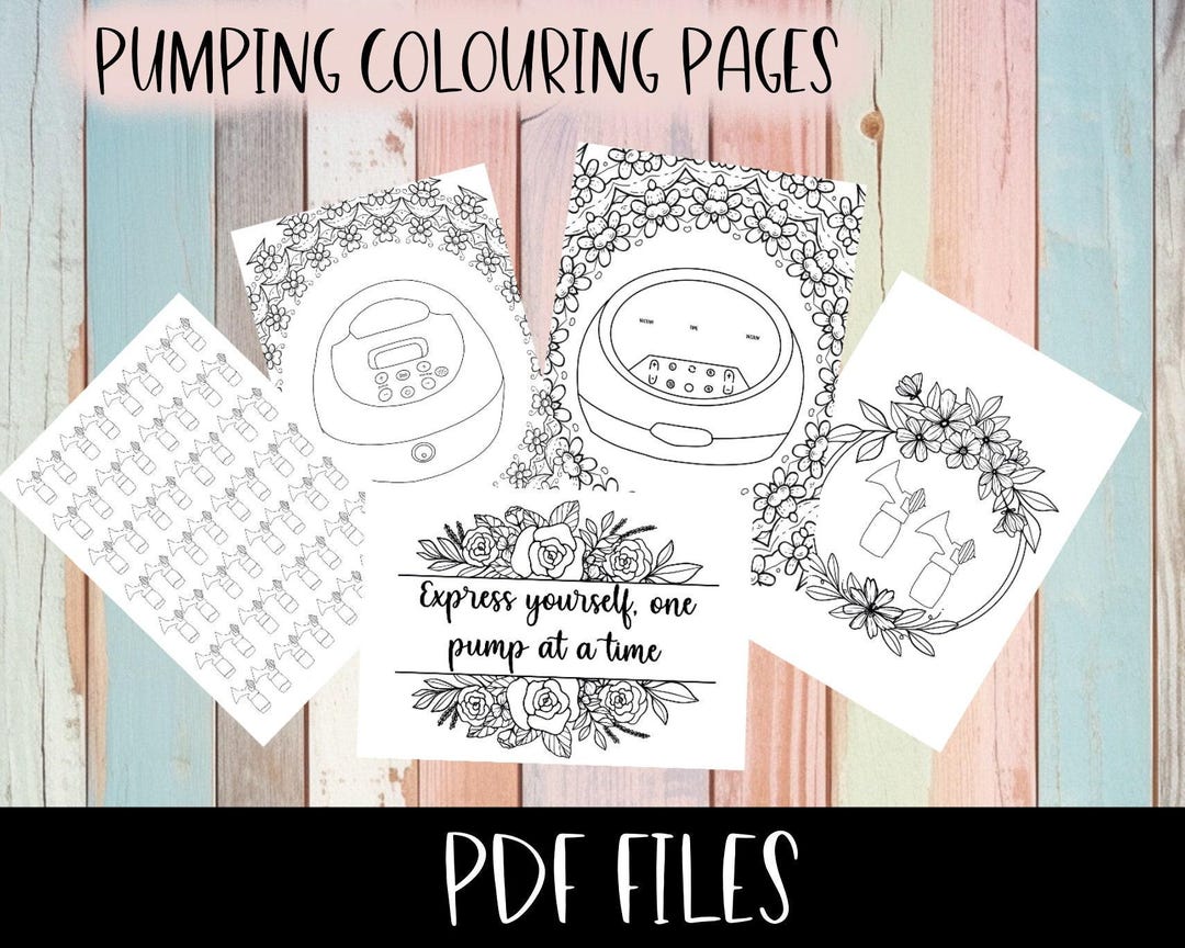 Printable Breast Pump Coloring Pages for Moms Breastfeeding-themed ...