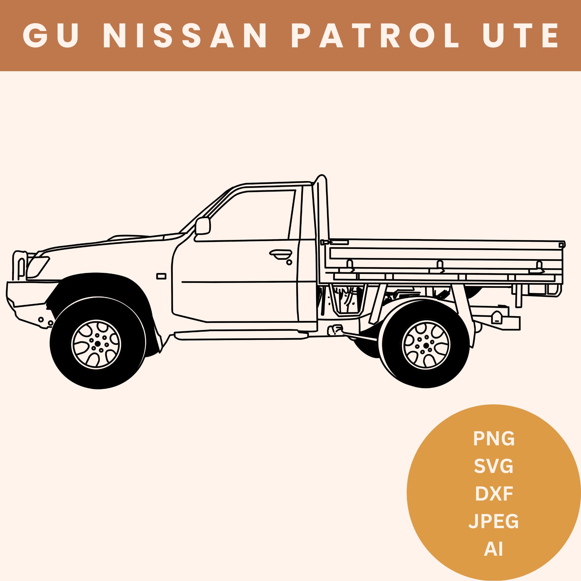 GU Nissan Patrol Ute SVG Gu Ute Png Download Nissan Patrol Ute Dxf Gu ...