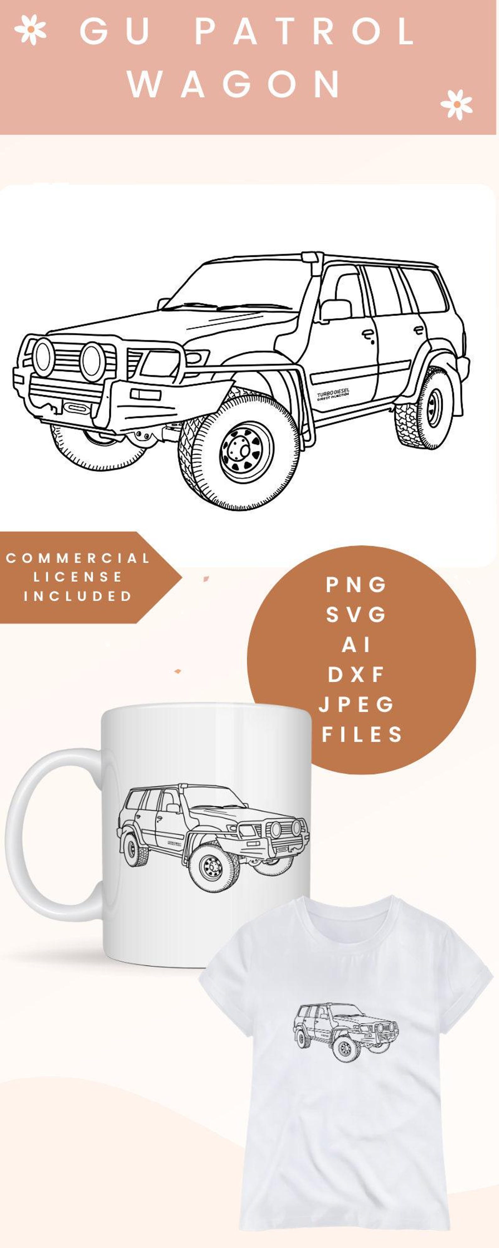 GU Nissan Patrol Wagon Outline Digital Download Svg Patrol Gu Patrol ...