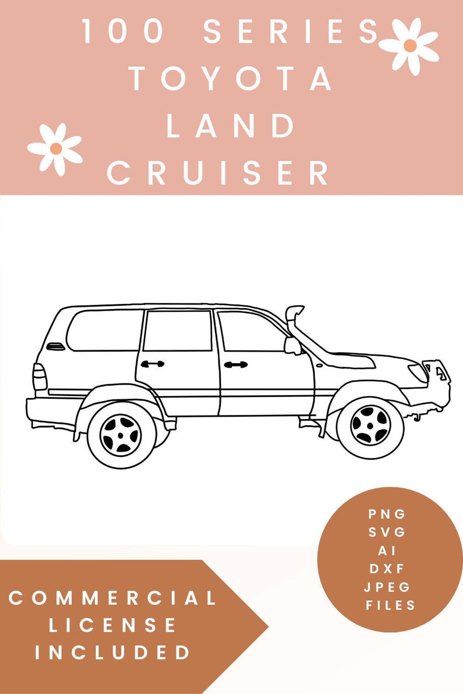 100 Series Toyota Land Cruiser Outline Digital Download Toyota LC100 ...