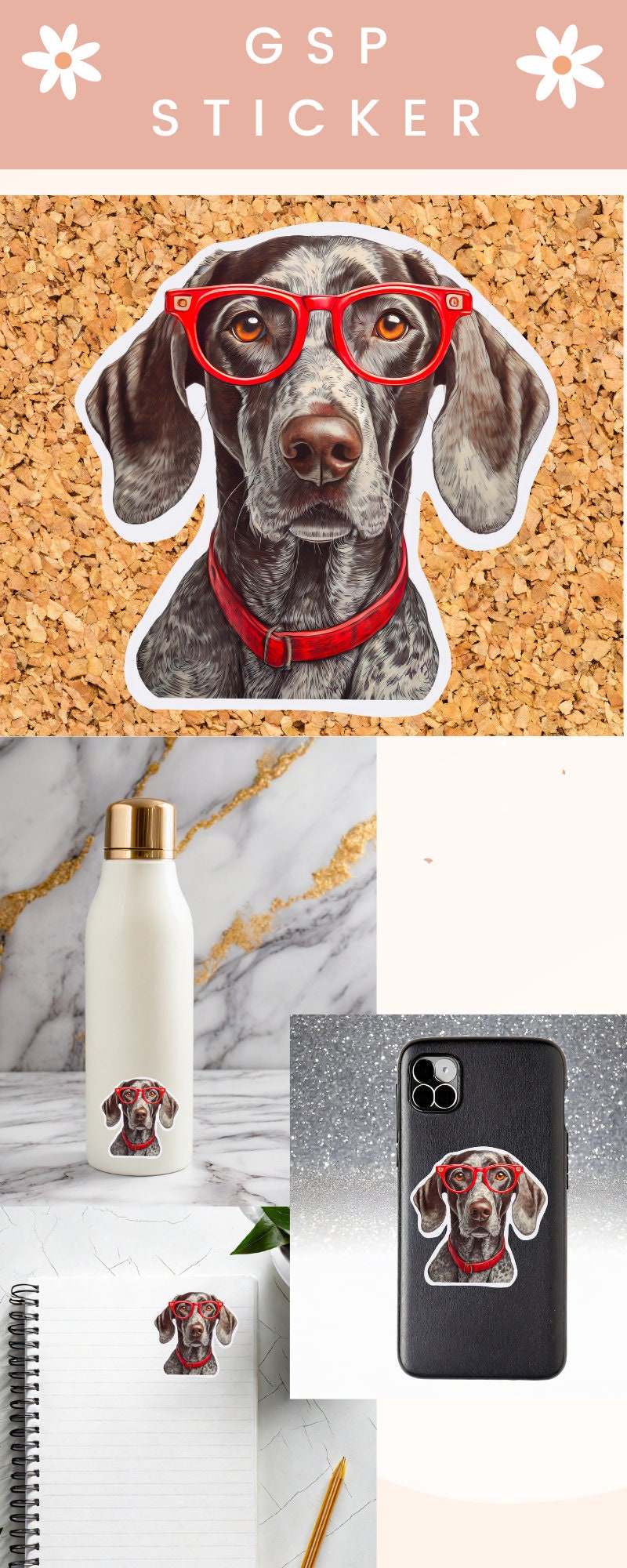 GSP Sticker German Shorthaired Pointer Sticker Funny Dog Lover Gift Gsp ...
