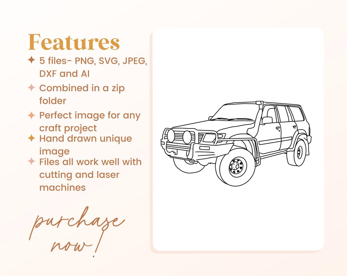 Nissan Patrol SVG Wagon Outline Digital Download Svg Patrol Gu Patrol ...