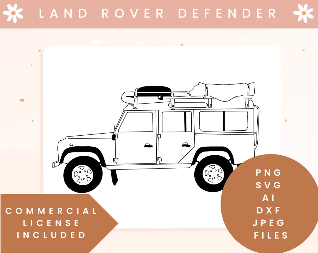 Land Rover Defender Silhouette Outline Cut File Defender Silhouette ...