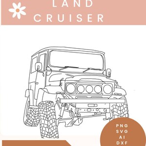 Toyota 40 Series Land Cruiser Cut File FJ40 Outline Vintage 4x4 Truck ...