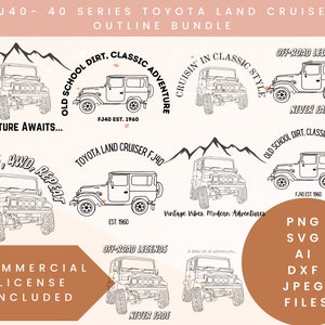 Toyota 40 Series Land Cruiser Cut File FJ40 Outline Vintage 4x4 Truck ...