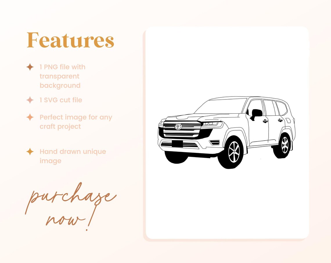 Land Cruiser 300 SVG PNG Outline Toyota - Etsy