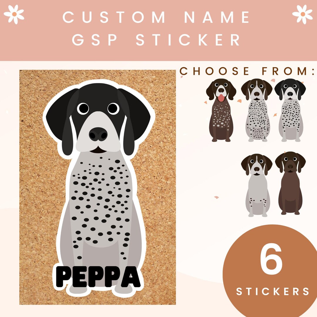 Custom GSP Sticker Personalised Name German Shorthaired Pointer Sticker ...
