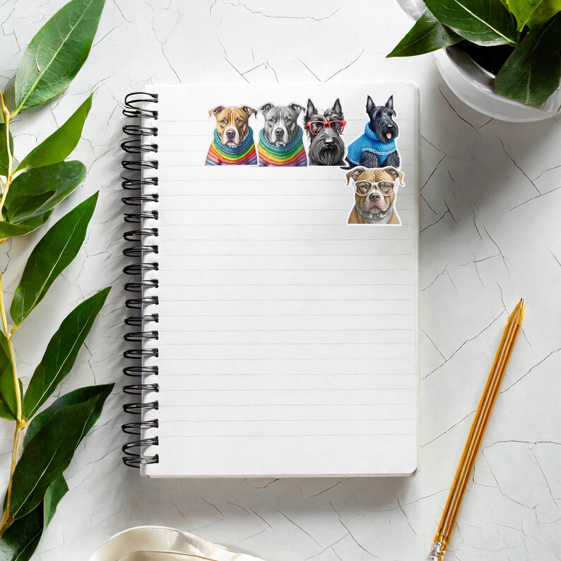 Pittie Sticker Wearing Glasses Pitbull Mom Vinyl Decal Cute Pitbull ...