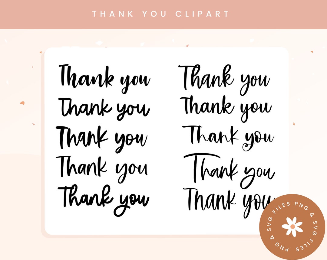 Thank You in Script Font Cut Files PNG SVG for Cricut Laser - Etsy