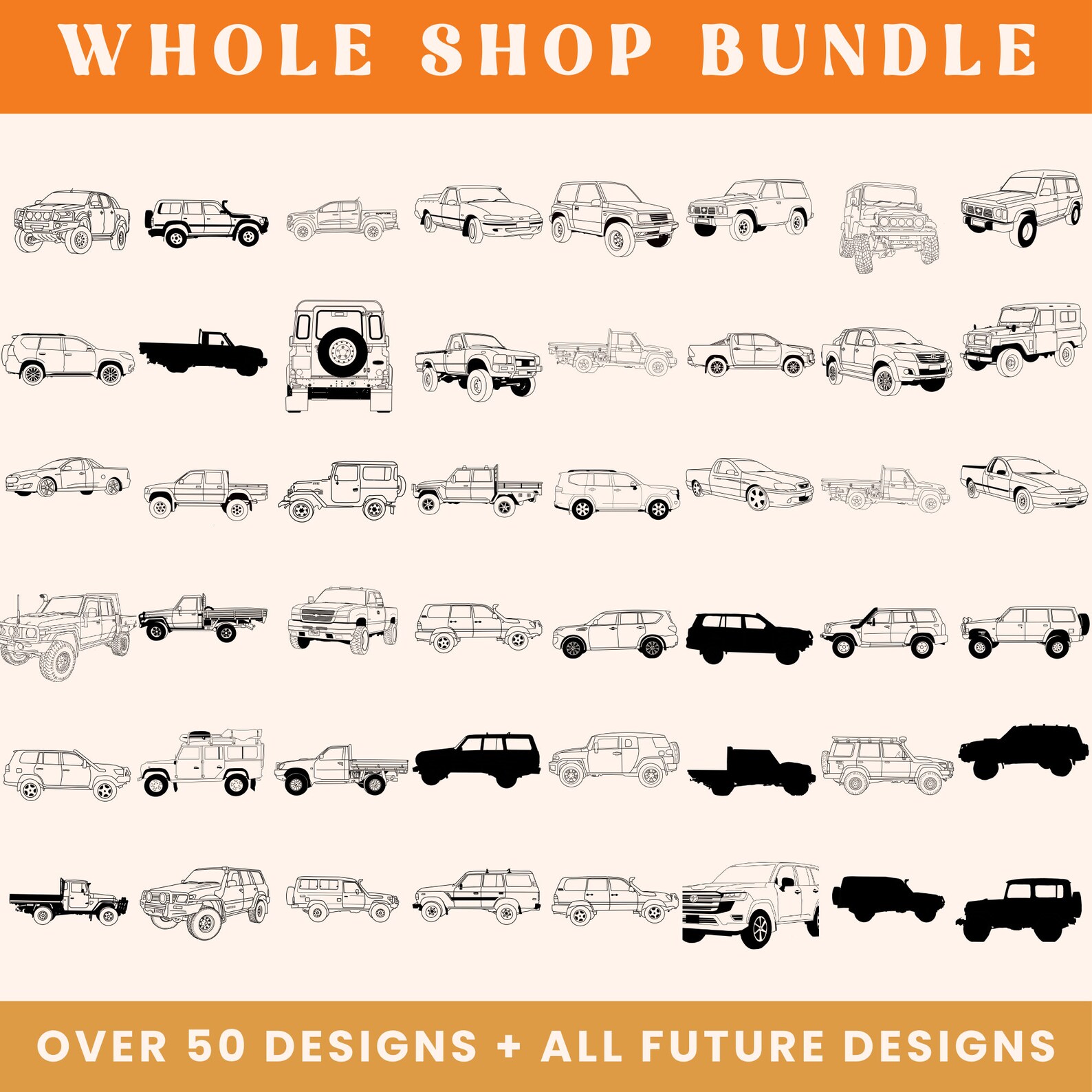 Offroad Vehicle SVG Bundle 4x4 Designs Land Cruiser Svg Nissan Patrol ...