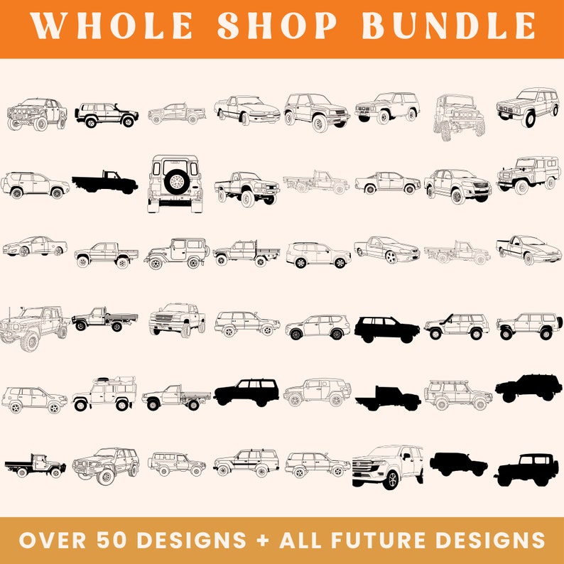 Offroad Vehicle SVG Bundle 4x4 Designs Land Cruiser Svg Nissan Patrol ...