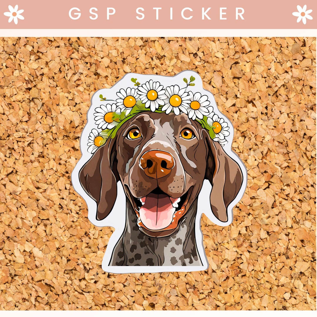 Daisy Crown GSP Sticker German Shorthaired Pointer Sticker Funny Dog ...
