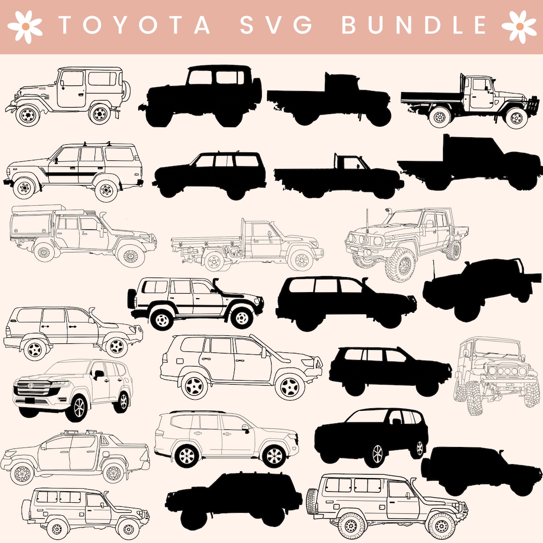 Land Cruiser Svg Toyota Png File Land Cruiser Laser Cut Files 80 Series ...