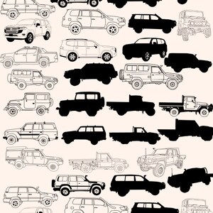 Land Cruiser 4x4 SVG Bundle Toyota Land Cruiser Laser Cut Files Off ...