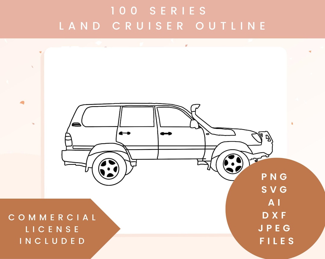 100 Series Toyota Land Cruiser Outline Digital Download Toyota LC100 ...