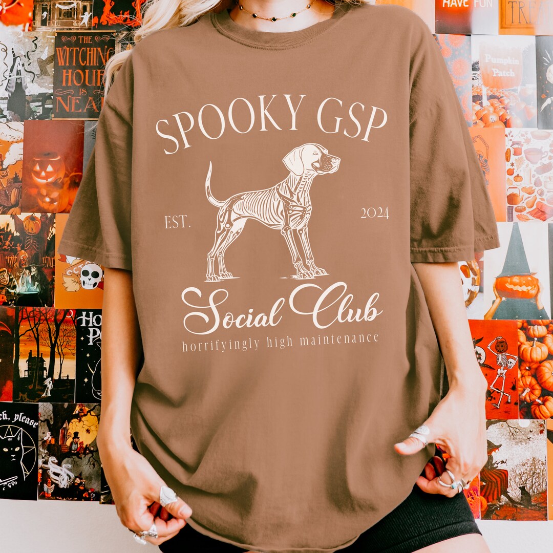 GSP Halloween Shirt Spooky Pointer Tshirt Spooky Gsp Crewneck Halloween ...
