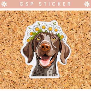 Daisy Crown GSP Sticker German Shorthaired Pointer Sticker Funny Dog ...