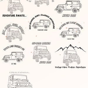Toyota 40 Series Land Cruiser Cut File FJ40 Outline Vintage 4x4 Truck ...