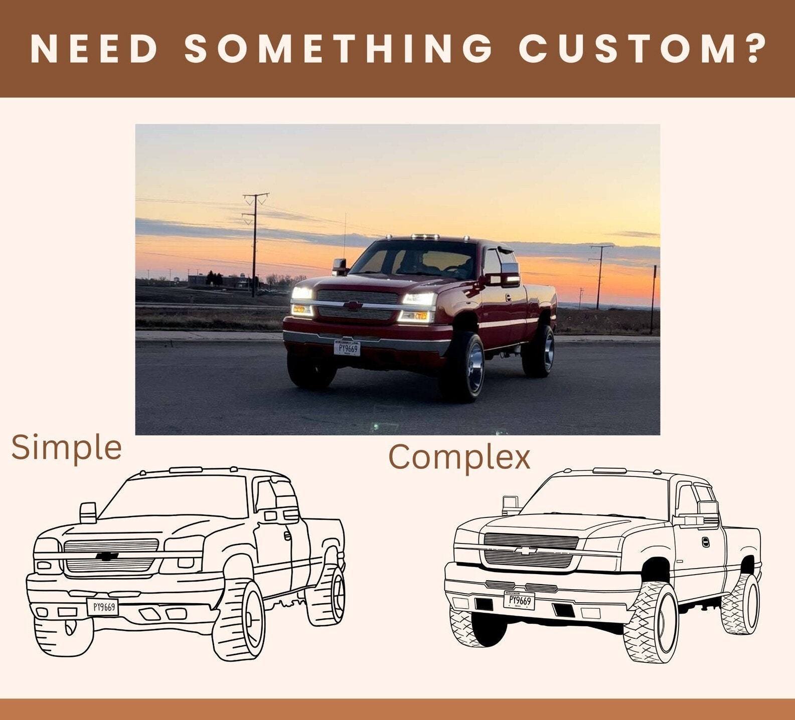 Custom Hand Drawn Line Art Image of Vehicle Digital Download ...