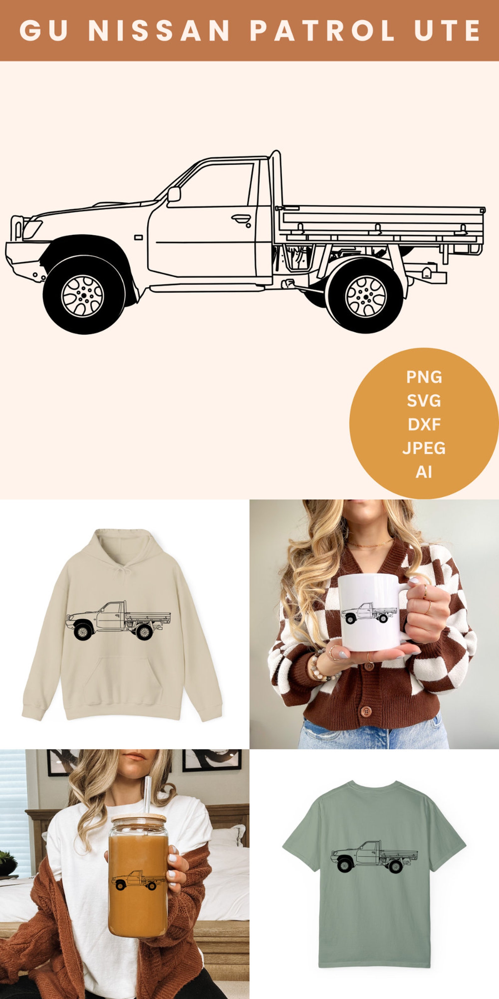 GU Nissan Patrol Ute SVG Gu Ute Png Download Nissan Patrol Ute Dxf Gu ...